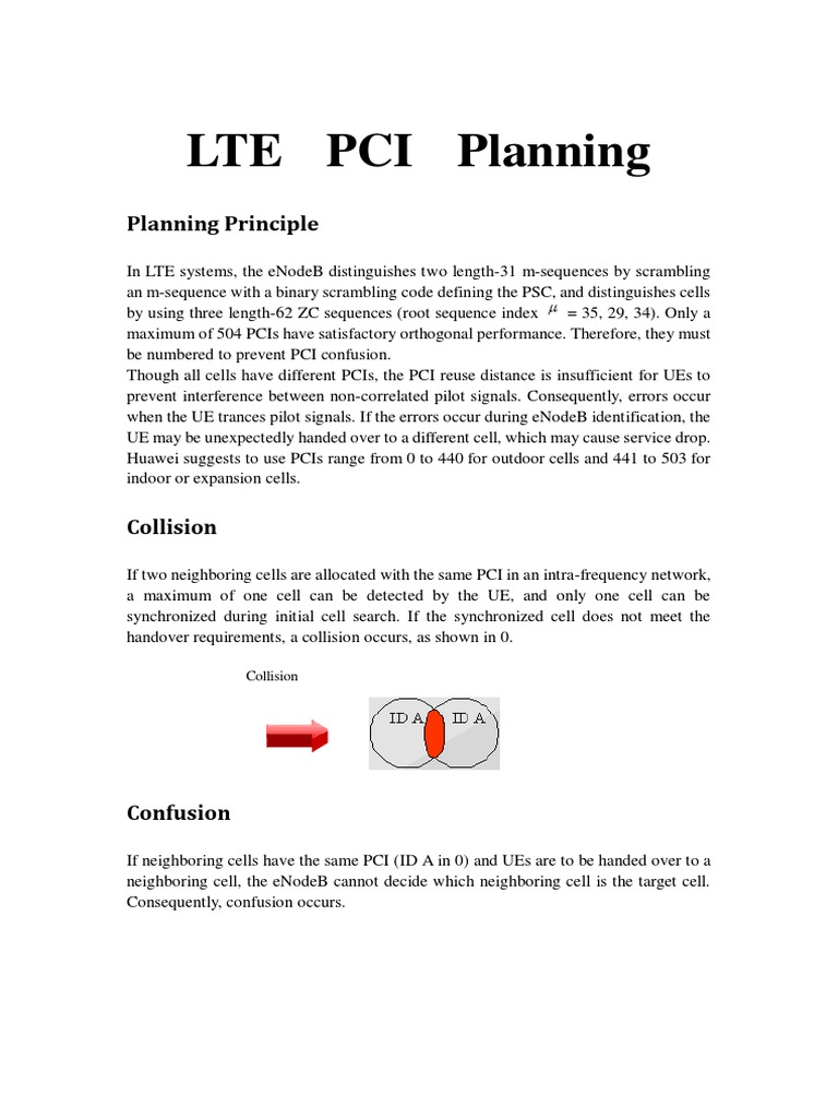 LTE PCI Planning | PDF | Digital Technology | Electronic Engineering