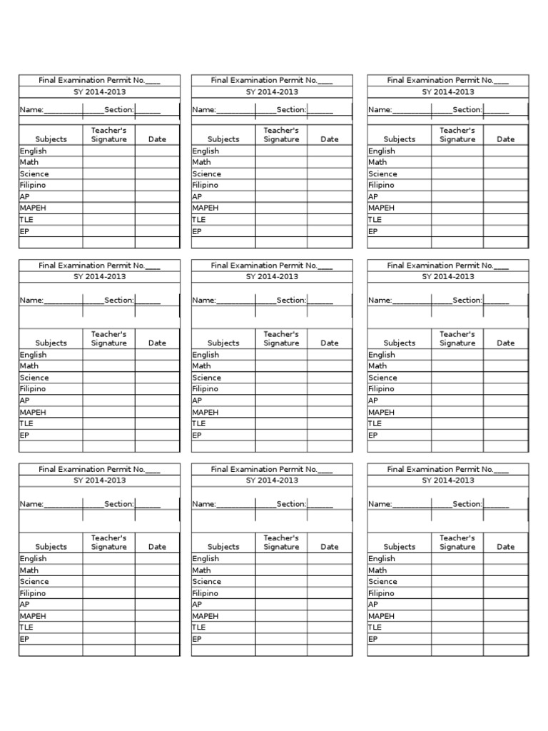 Examination Permit | PDF