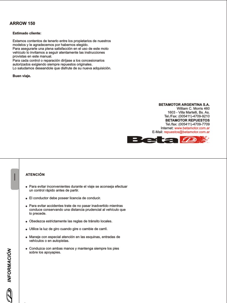 Manual Beta Arrow | PDF