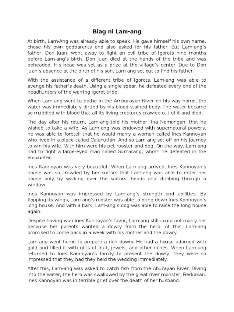 Biag Ni Lam-Ang | PDF | Classics