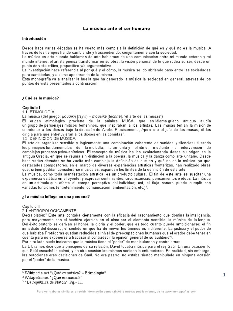 Efectos de La Musica en El Ser Humano | PDF | Conceptos psicologicos ...