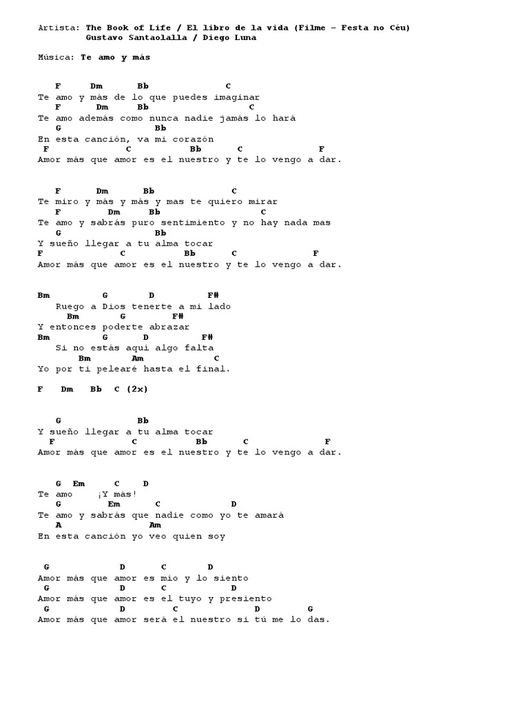 Te Amo y Mas - El Libro de La Vida | PDF