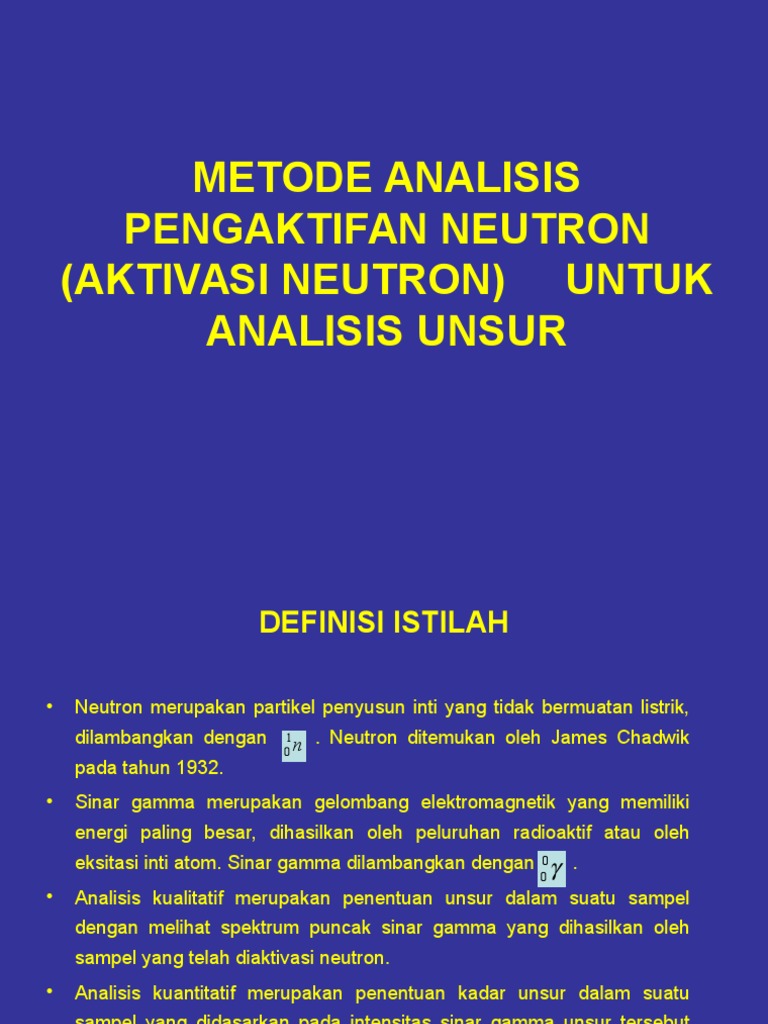 Aktivasi Neutron | PDF | Metode & Bahan Ajar | Sains & Matematika