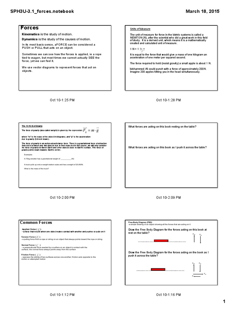 Sph3u-3 1 Forces | PDF