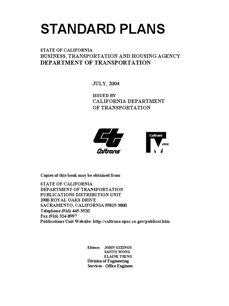 Caltrans Standard Plans July 2004 | PDF | Road Surface | Beam (Structure)