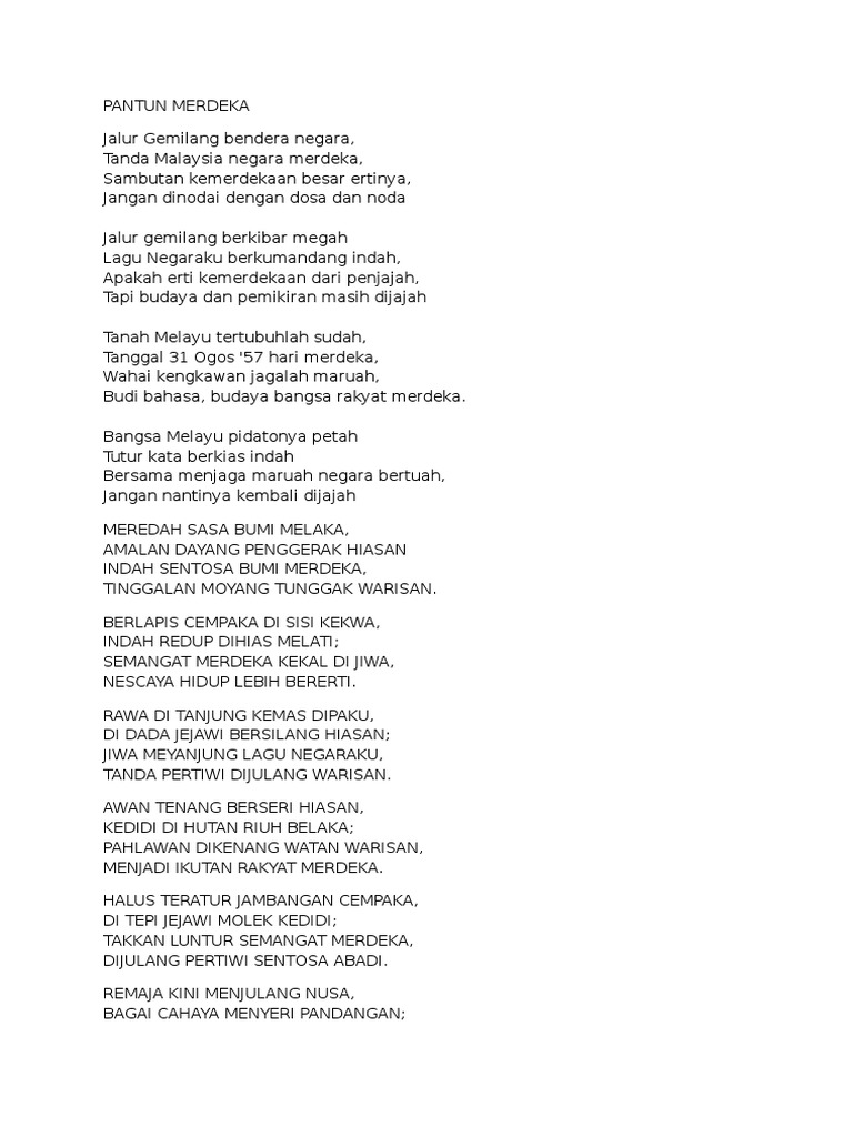 Pantun Merdeka | PDF