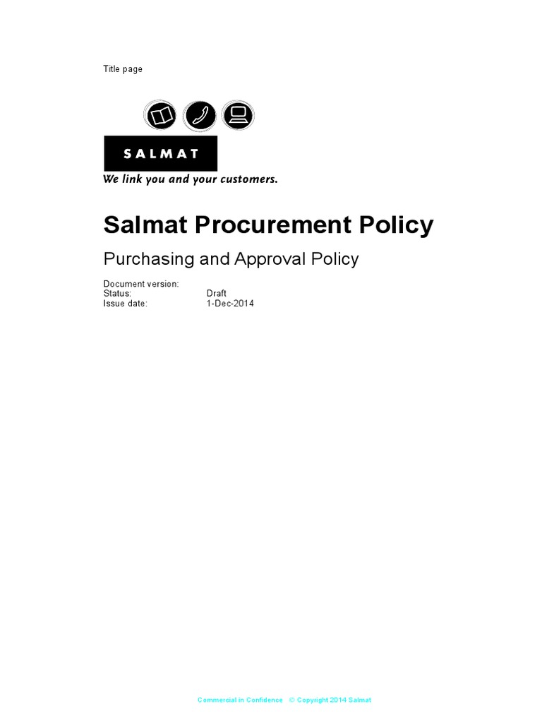 Procurement Policy Manual | PDF | Procurement | Invoice