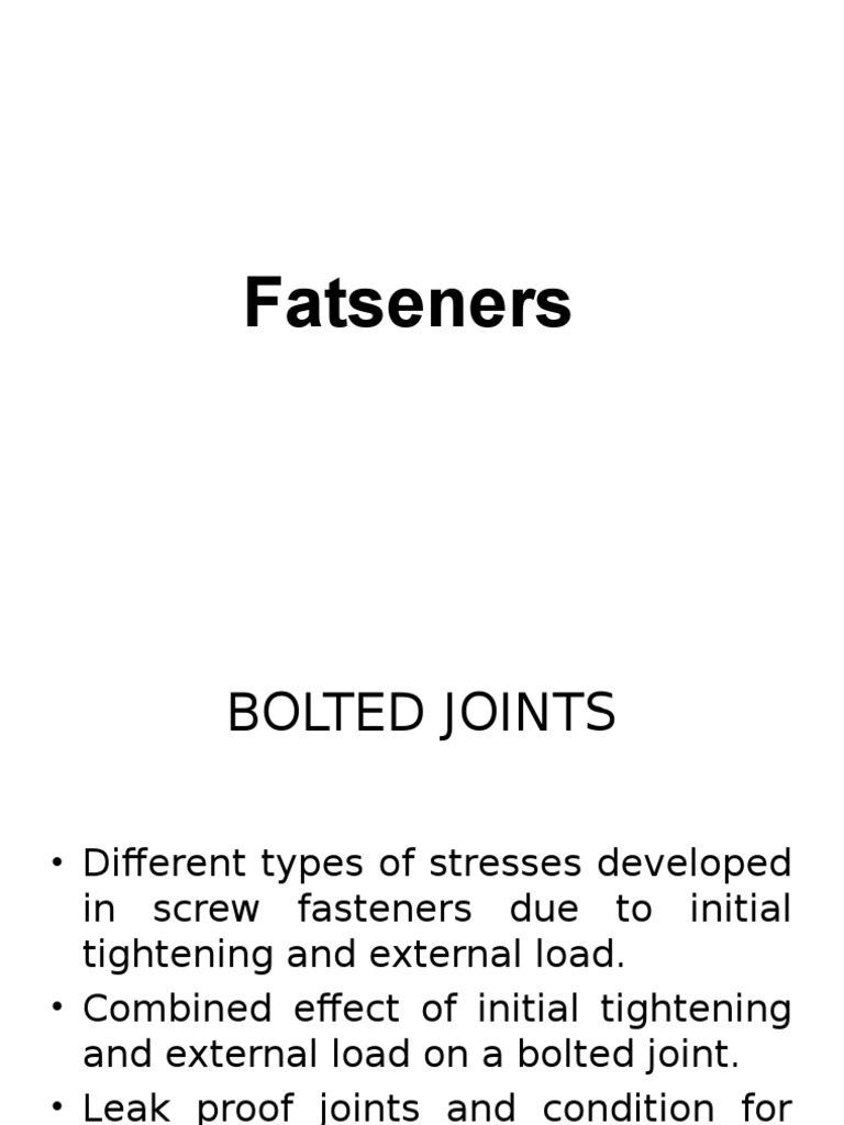 Design of Machine Elements (Fasteners) | PDF | Nut (Hardware) | Screw