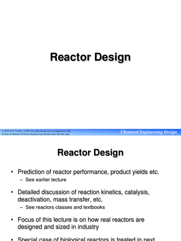 Introduction To Reactor Design | PDF | Chemical Reactor | Catalysis