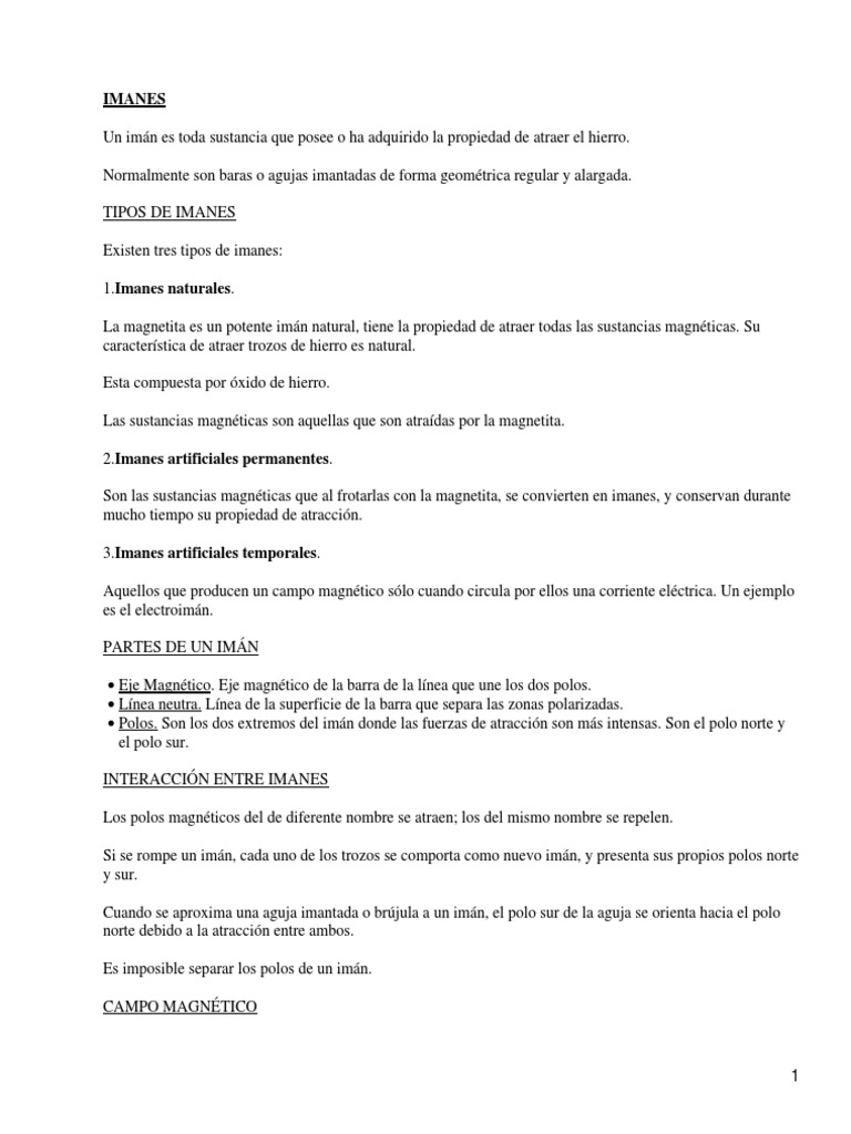 Tipos de Imanes y sus Características | PDF | Imán | Magnetismo