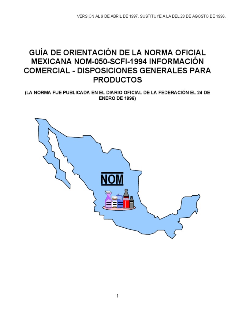 Guia de Orientacion de La Norma Oficial Mexicana Nom 050 Scfi | Los ...