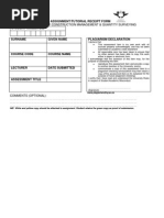 WSU Assignment Cover Sheet Template | PDF