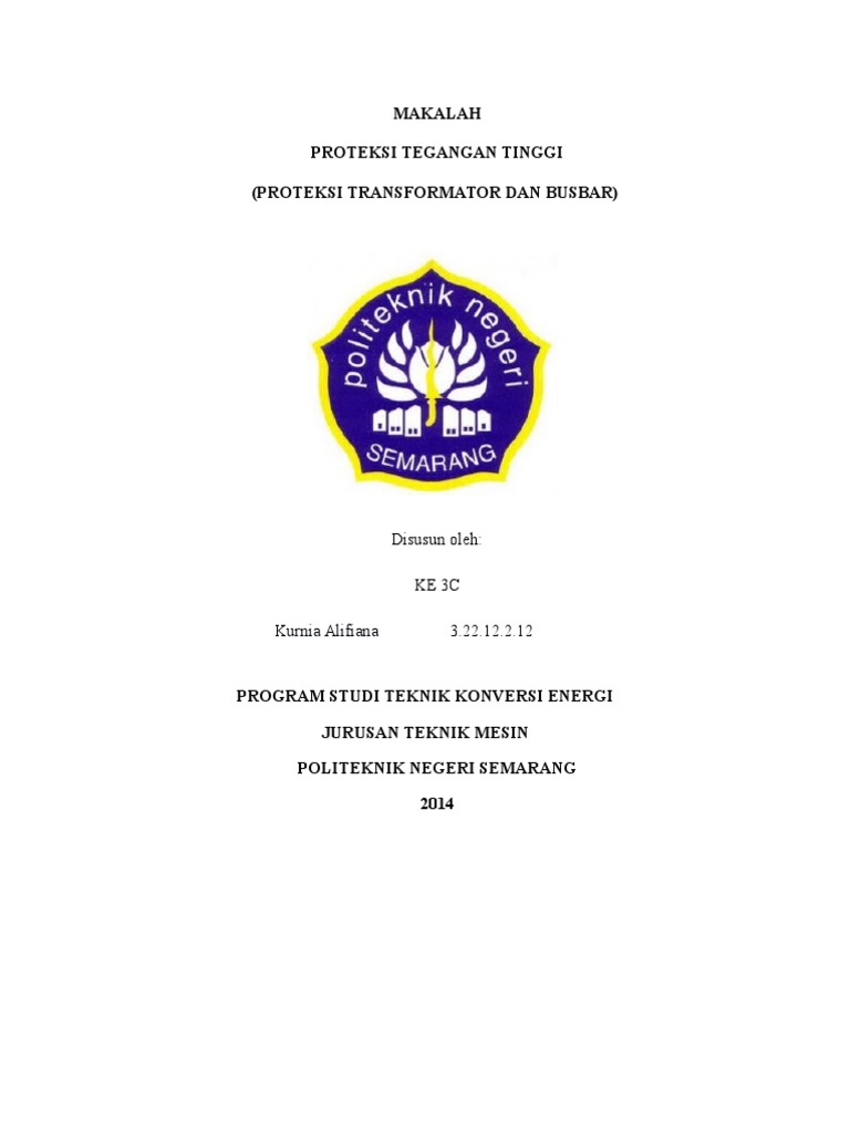 Makalah Proteksi Transformator Dan Busbar | PDF | Sains & Matematika