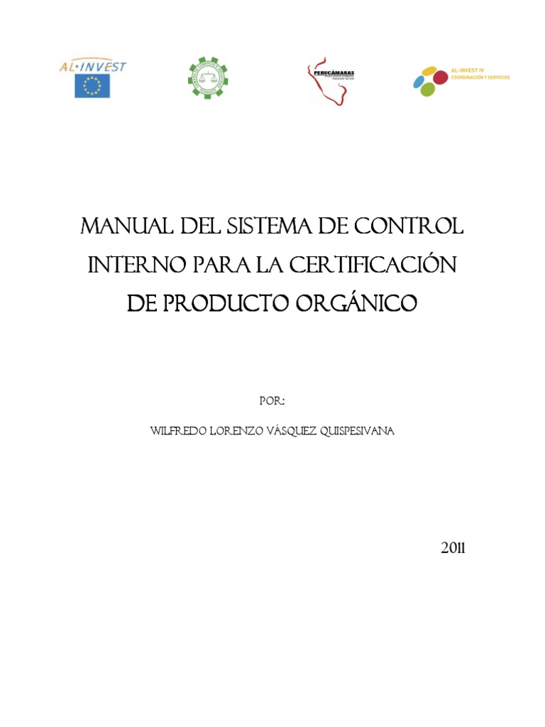 Manual SIC para Certifiación Orgánica | PDF | Calidad (comercial ...