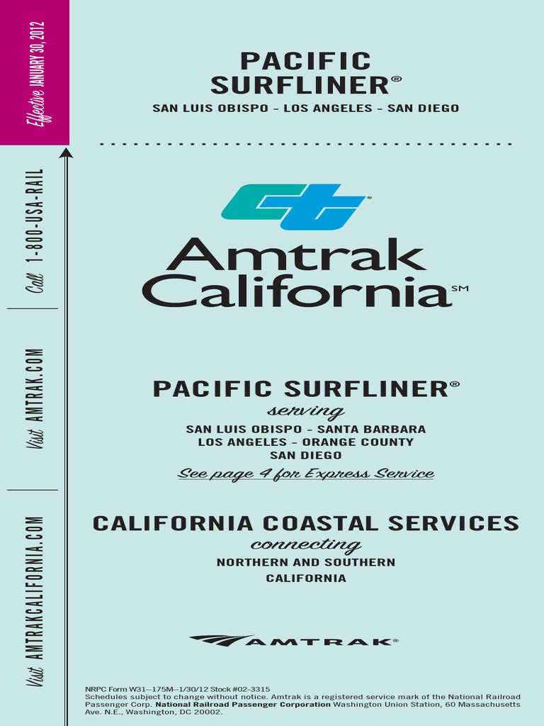 Amtrak W31a | PDF | San Diego County | Land Transport