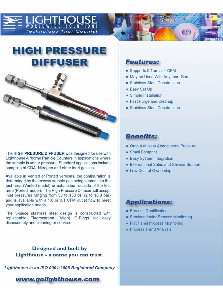 High Pressure Diffuser FOR Qualification of Compressed Air According To ...