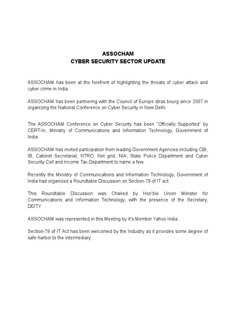 ASSOCHAM Cyber Security Update 2023 | PDF