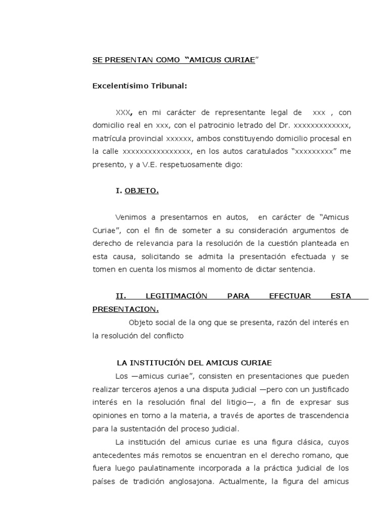 Modelo de Amicus Curiae en Ecuador | PDF | Amicus Curiae | Derechos humanos