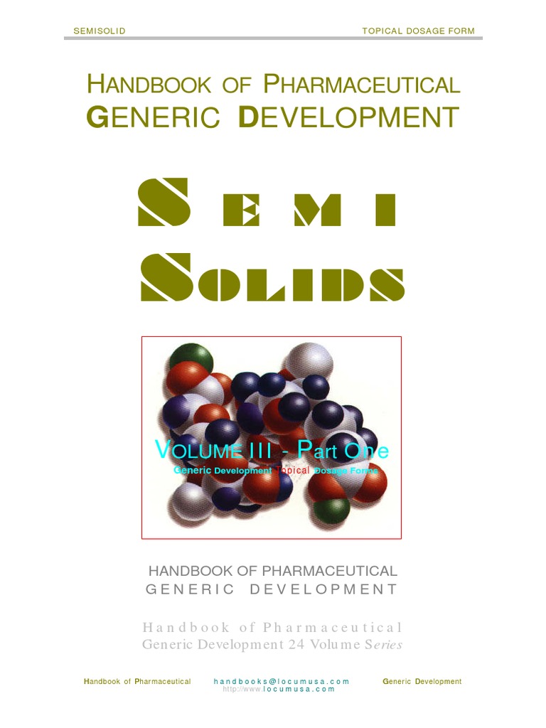 Handbook of Pharmaceutical Generic Development Vol 03 Part 1 PDF | PDF ...