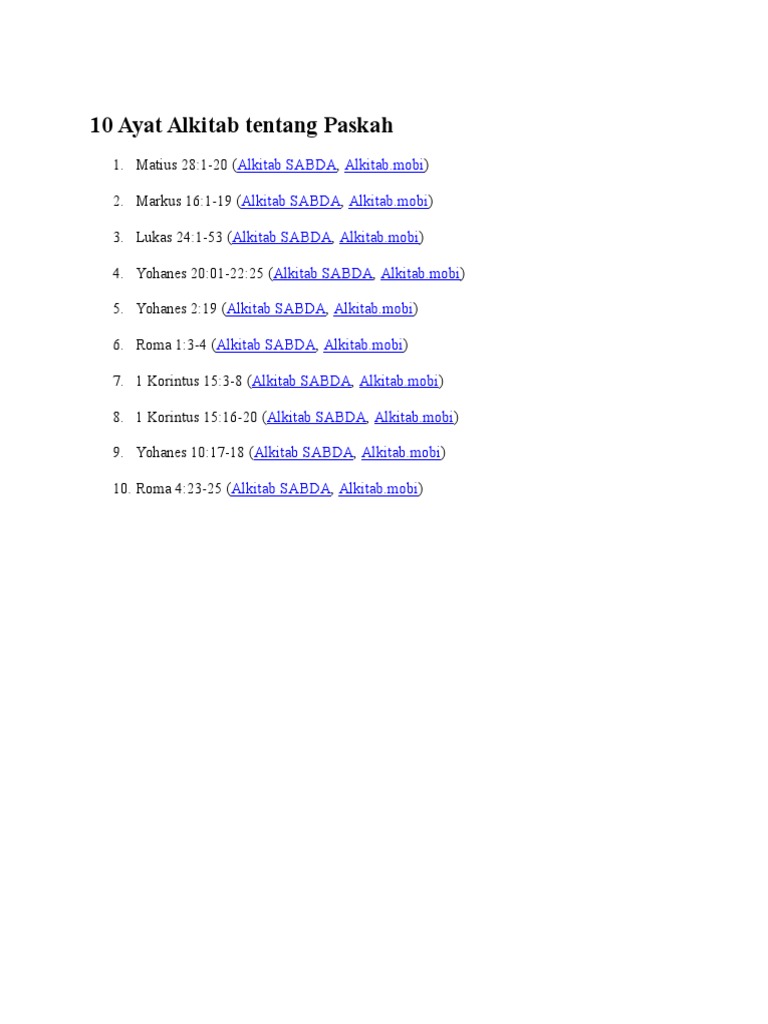 10 Ayat Alkitab Tentang Paskah | PDF