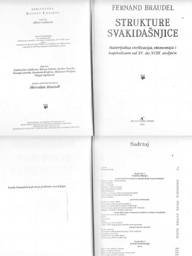 Fernand Braudel - Strukture Svakidašnjice Vol.I | PDF