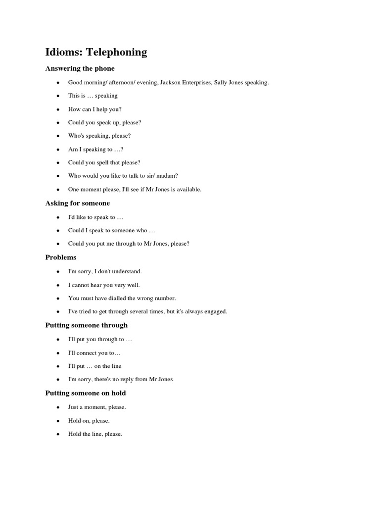 Telephoning | PDF