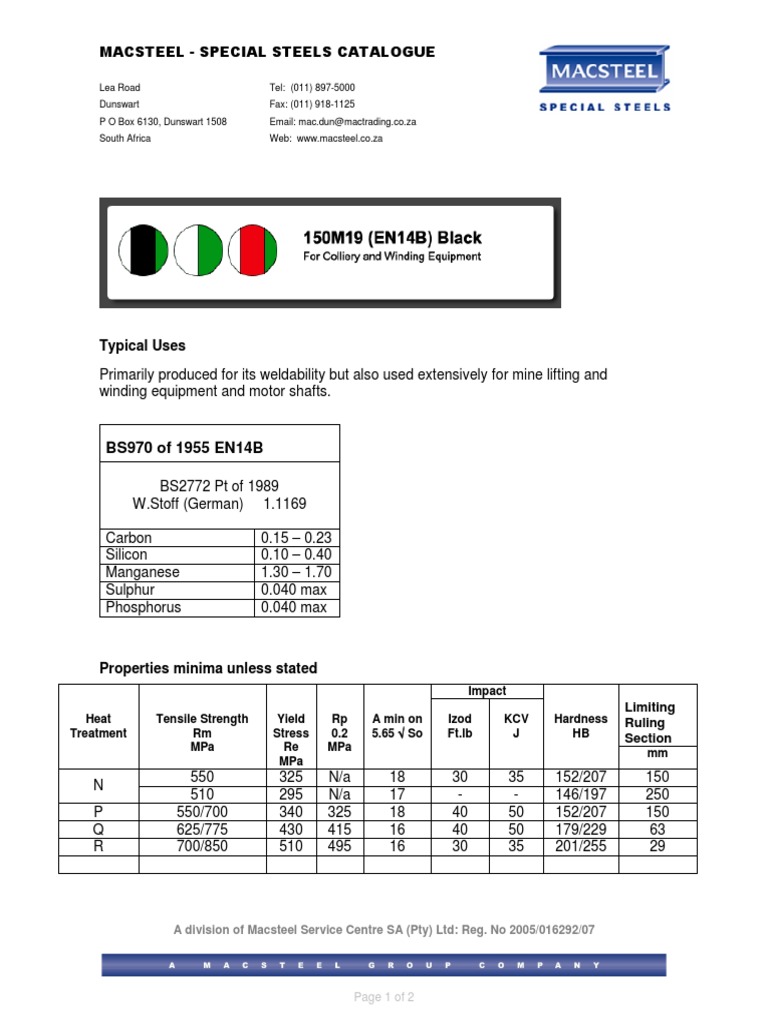 BS970 of 1955 EN14B: Typical Uses | PDF