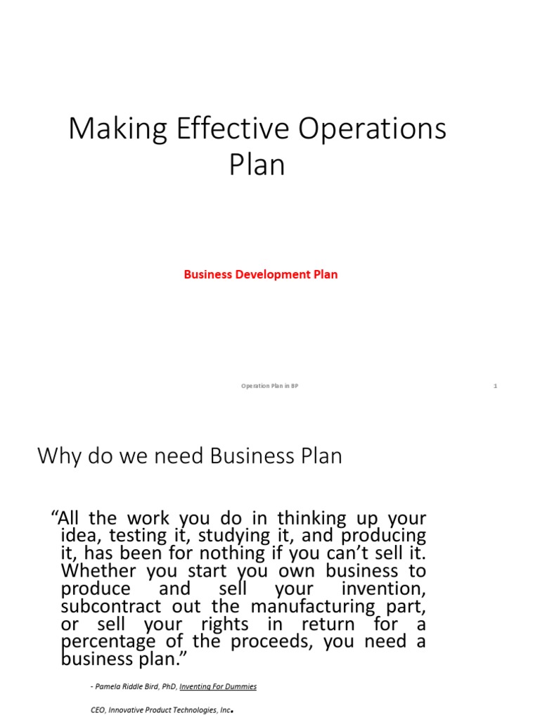 Making Effective Operations Plan | PDF | Inventory | Strategic Management