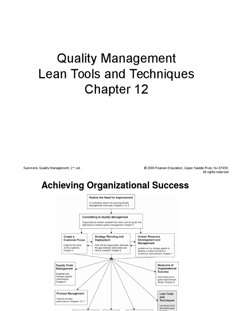 Quality Management Lean Tools and Techniques | PDF | Lean Manufacturing ...