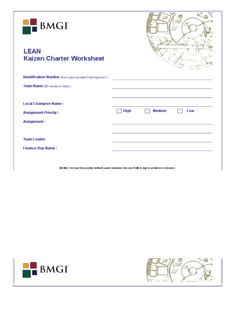 Lean Kaizen Charter Worksheet | PDF | Business Process | Strategic ...