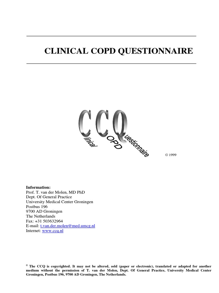 Clinical Copd Questionnaire: Information | PDF