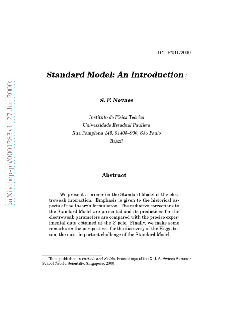 Introduction to the Standard Model | PDF | Standard Model | Gauge Theory