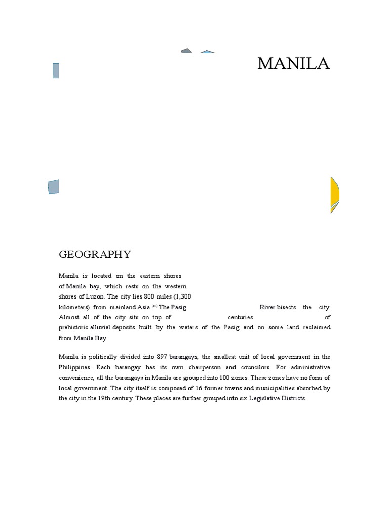 Manila: Geography | PDF | Manila | Metro Manila