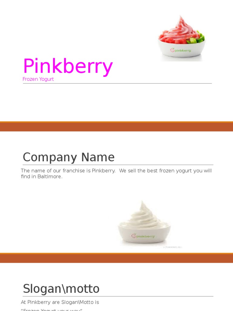 Pinkberry | PDF | Frozen Desserts | Desserts