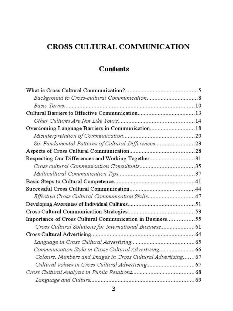 Understanding Cross-Cultural Communication | PDF | Cross Cultural ...