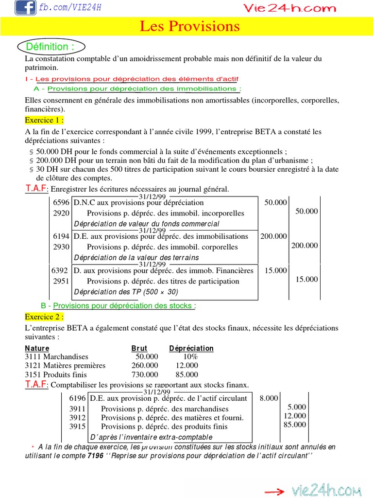 Les Provisions | Jargon d'entreprise | Passif (comptabilité)