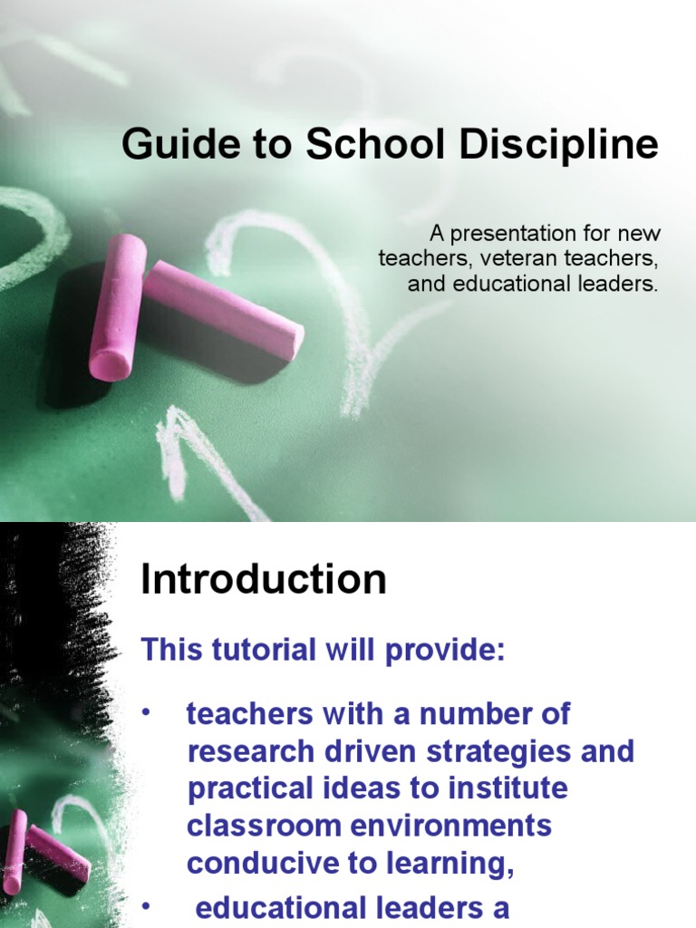 School Discipline Topic 1.ppt | Teachers | Psychotherapy