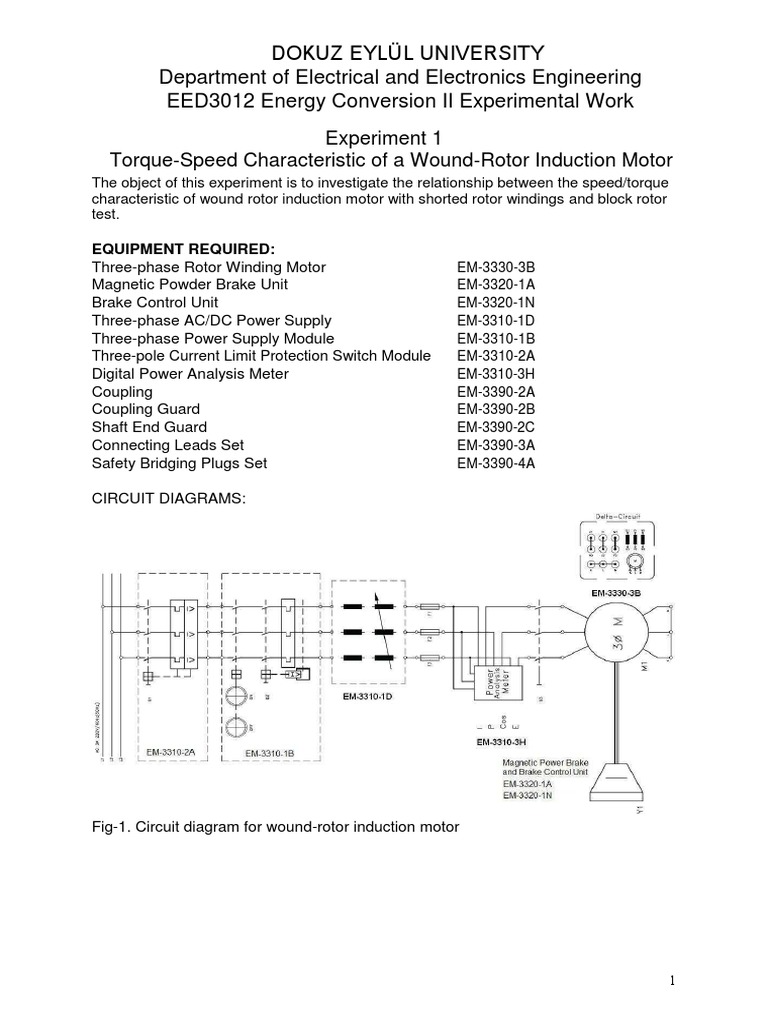 Exp1 EED3012 WRIMMotor Experiments EM3000 | PDF | Power Supply ...