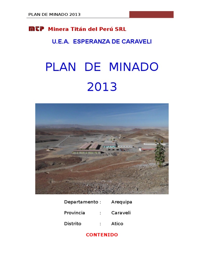 Plan de Minado - Esperanza 2013 | PDF | Falla (geología) | Minería
