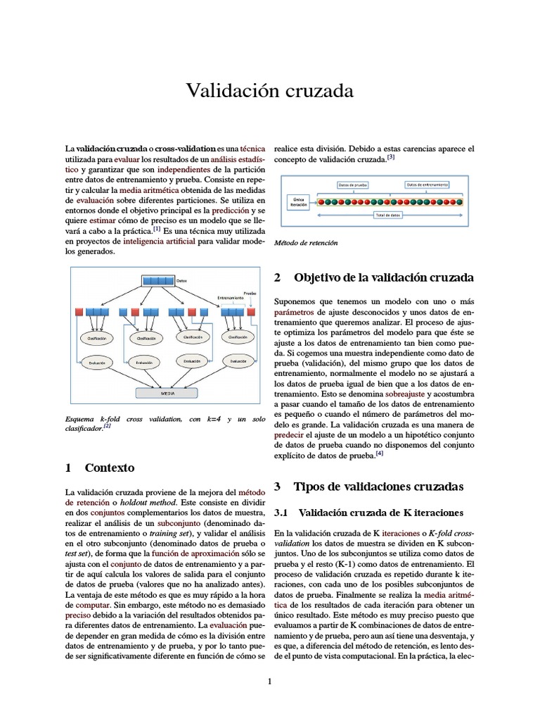 Validación Cruzada | PDF | Validación Cruzada (Estadísticas ...