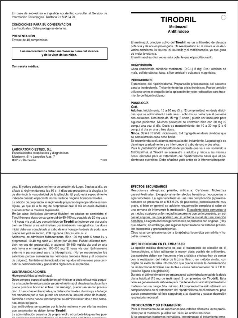 Tirodril | PDF | Hipertiroidismo | El embarazo