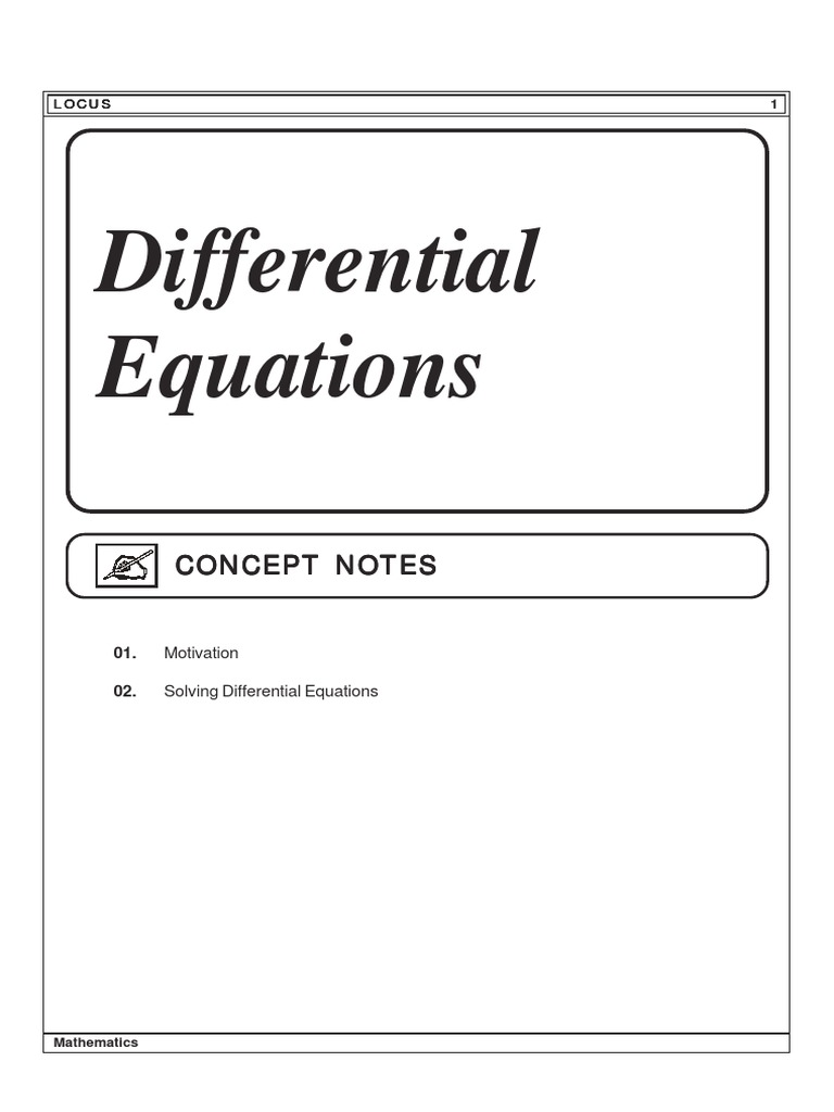Differential Equations | PDF | Differential Equations | Variable (Mathematics)