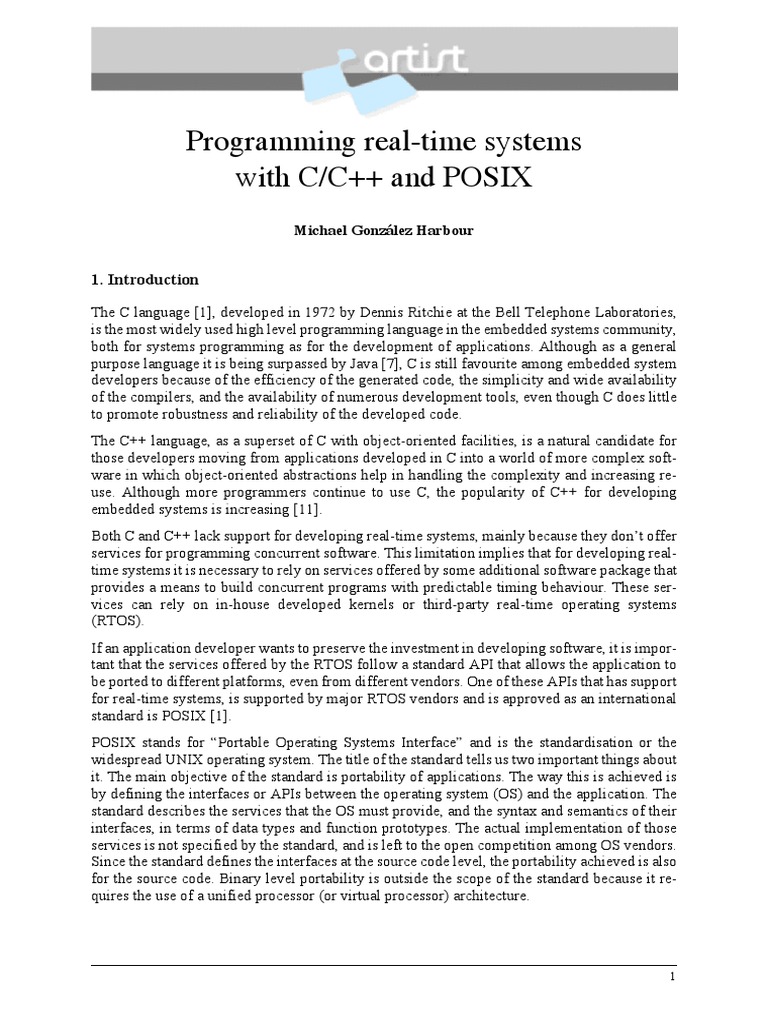 Programming Real Time Systems With Cc And Posix Michael González Harbour Pdf Scheduling 