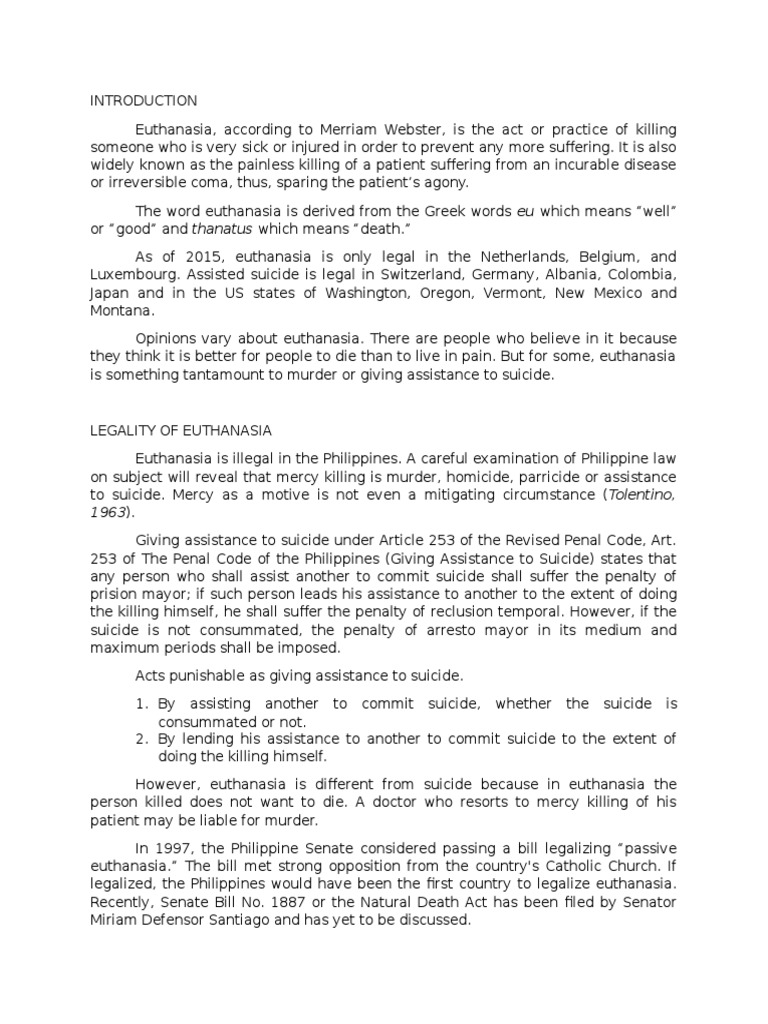 Euthanasia Agree Disagree | PDF | Government Information | Social ...