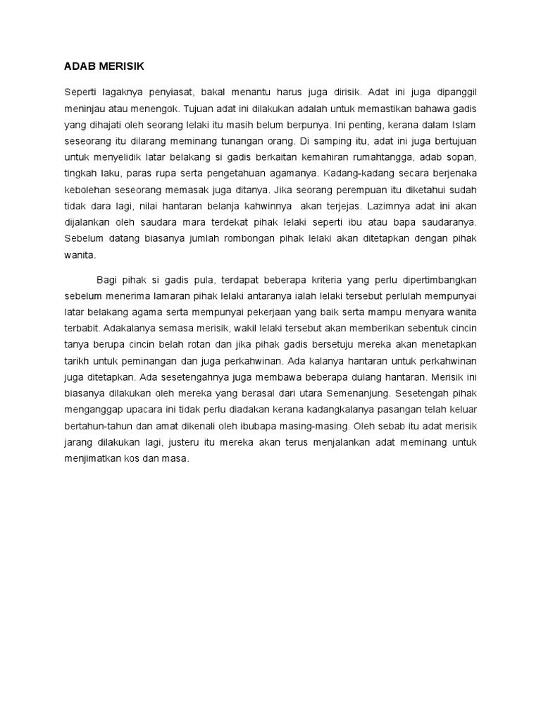 Adat Merisik | PDF