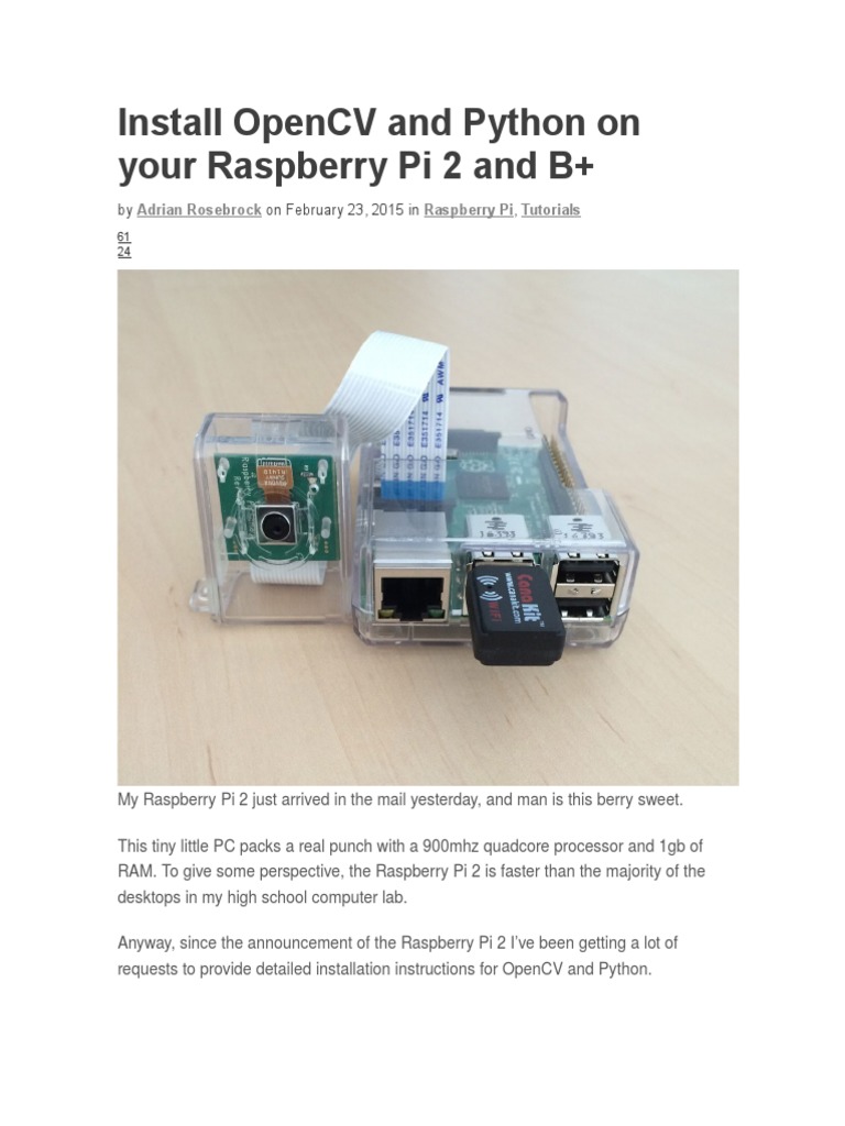 Install OpenCV and Python On Your Raspberry Pi 2 and B | Download Free ...