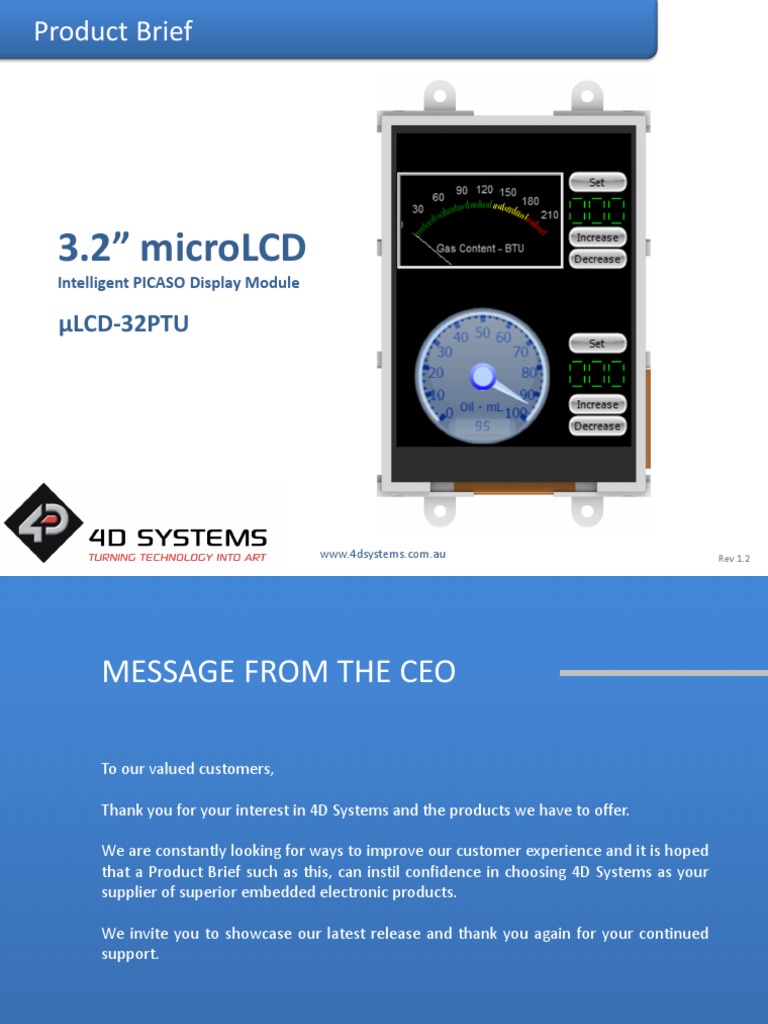 ULCD-32PTU-Product-Brief-REV1.2 Intelligent Picasso Touch-Controller & TFT-LCD Display System ...