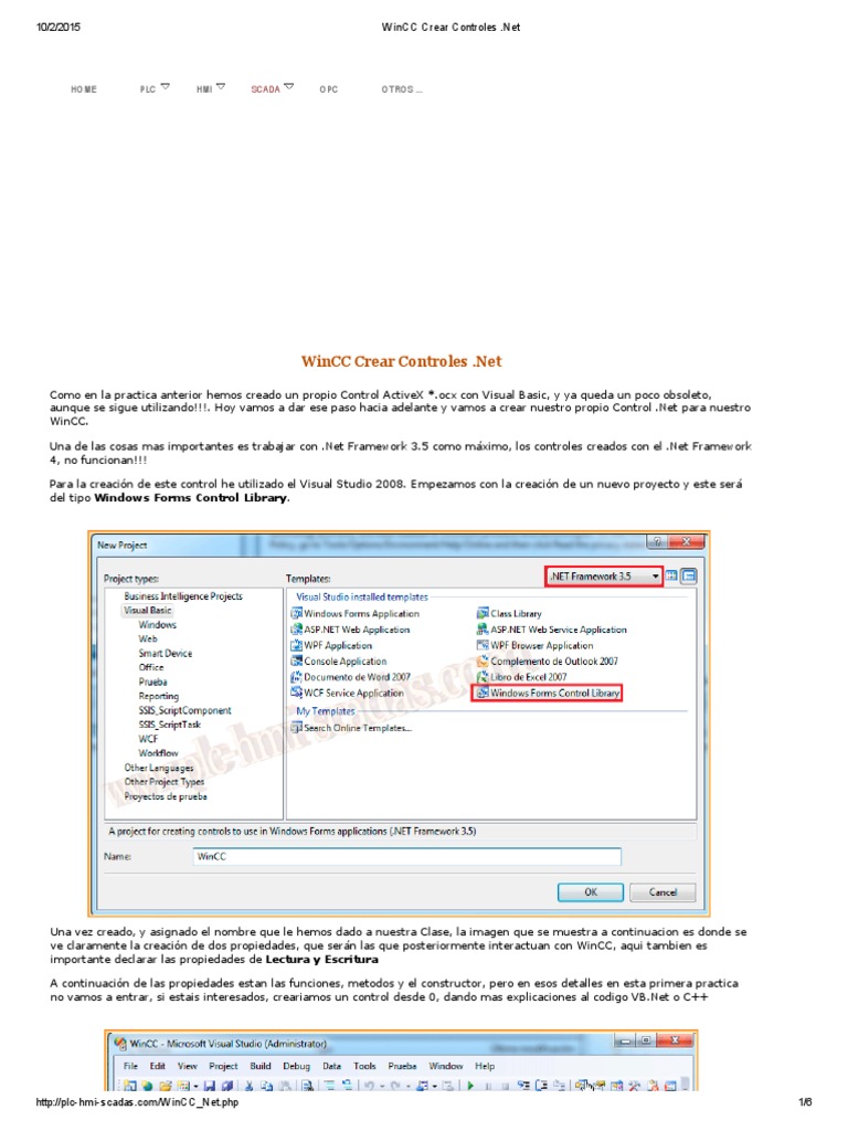 WinCC Crear Controles | PDF | .NET Framework | Scada