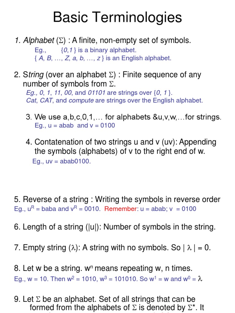 Basic Terminologies | PDF | Automata Theory | Formalism (Deductive)
