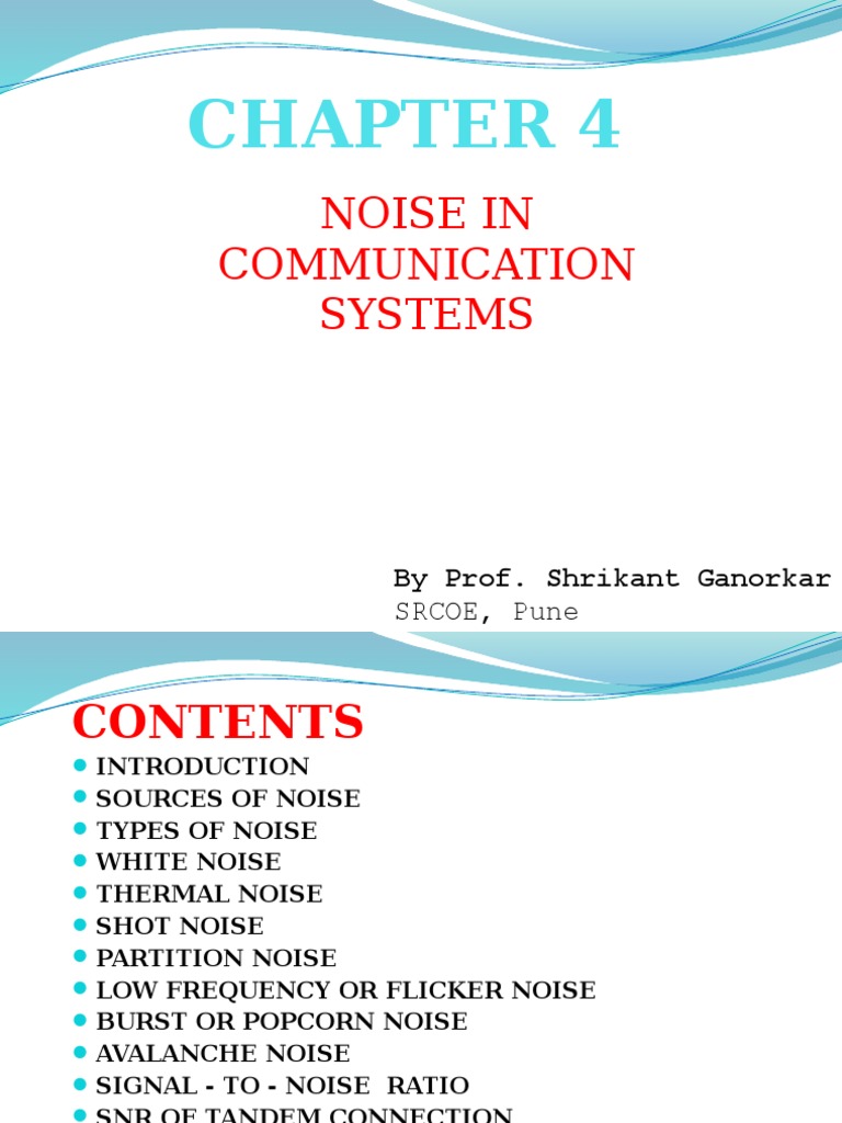 CHAPTER 4 Noise Mod | PDF | Signal To Noise Ratio | Electrical ...